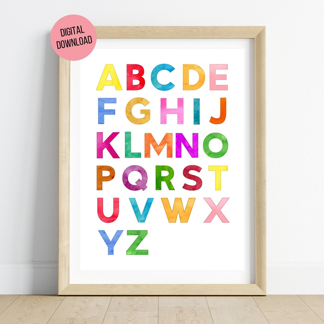 Watercolor Alphabet Poster Homeschool Printable Resource - Etsy