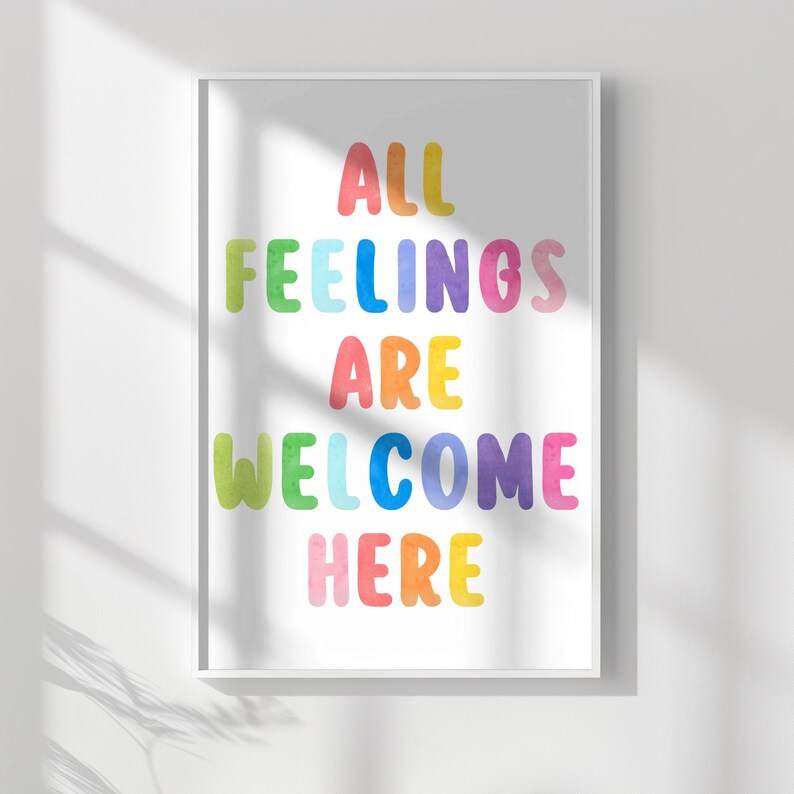 All Feelings Are Welcome Here - Therapy Office Wall Decor, Nursery ...