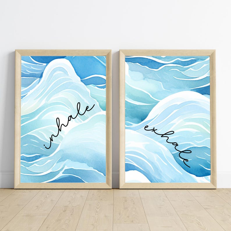 Inhale Exhale Poster Set: Mindfulness Wall Art (digital Download) - Etsy