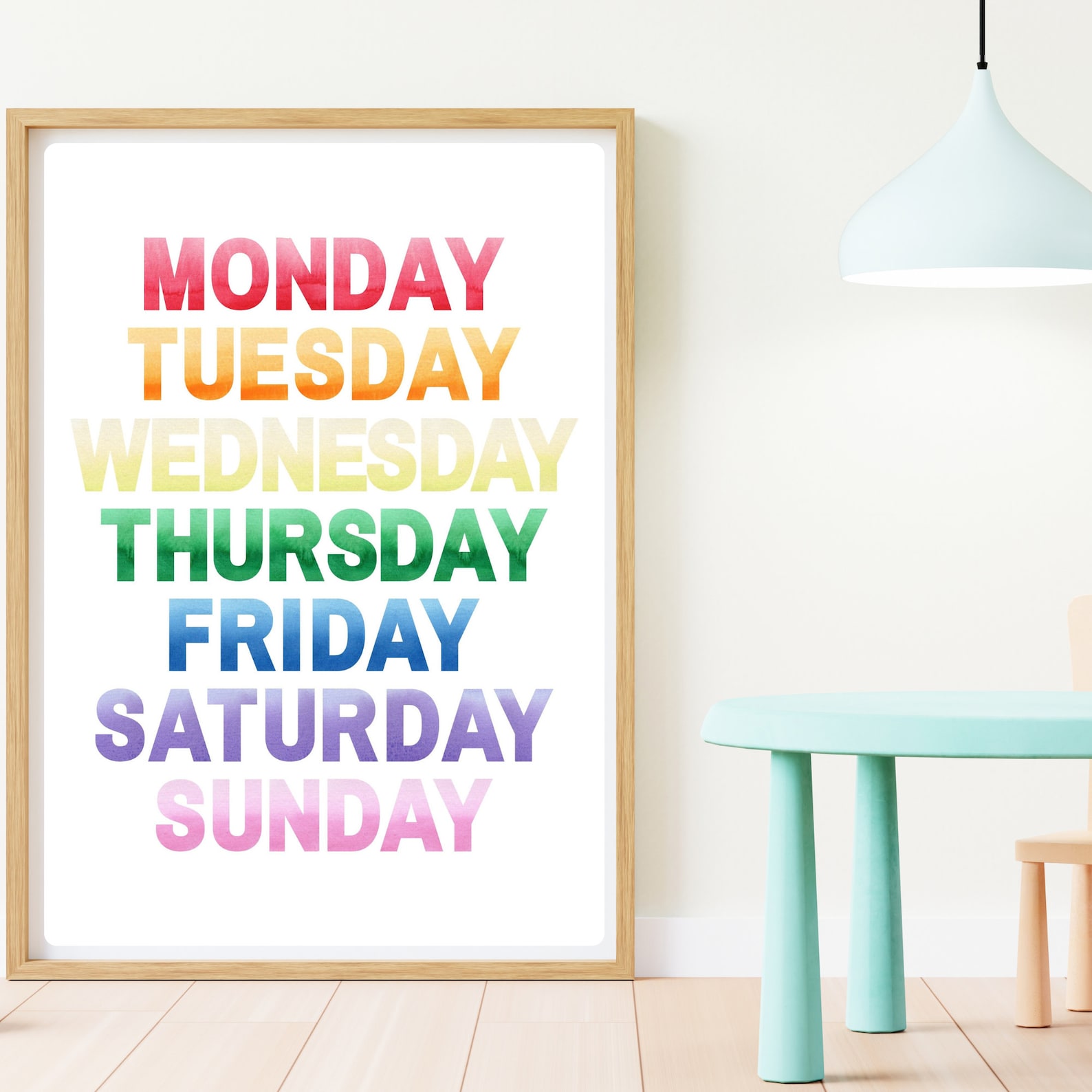 Telling Time + Days of the Week - Set of 2 Watercolor Posters ...