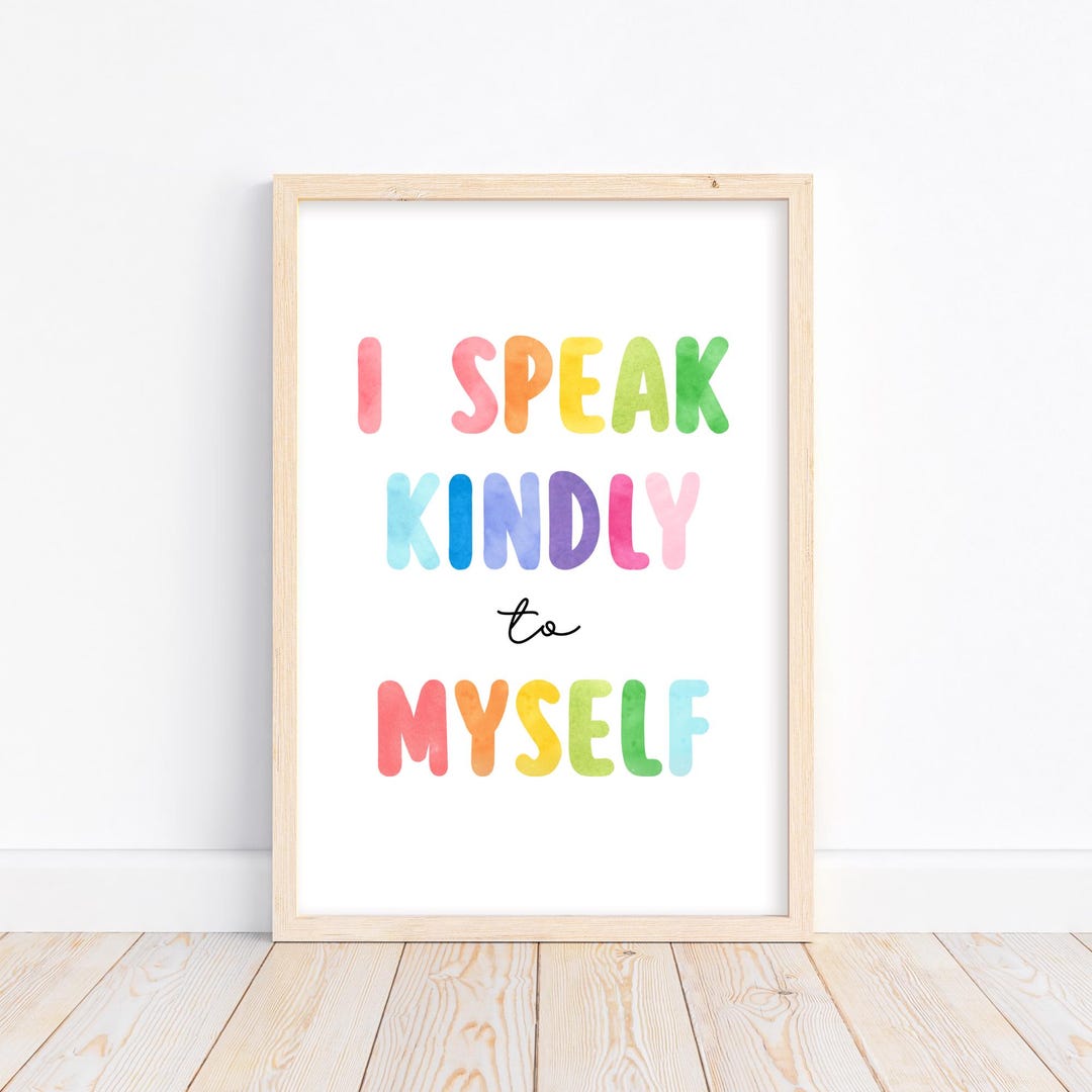 Growth Mindset Poster: I Speak Kindly to Myself, Nursery Decor (digital ...