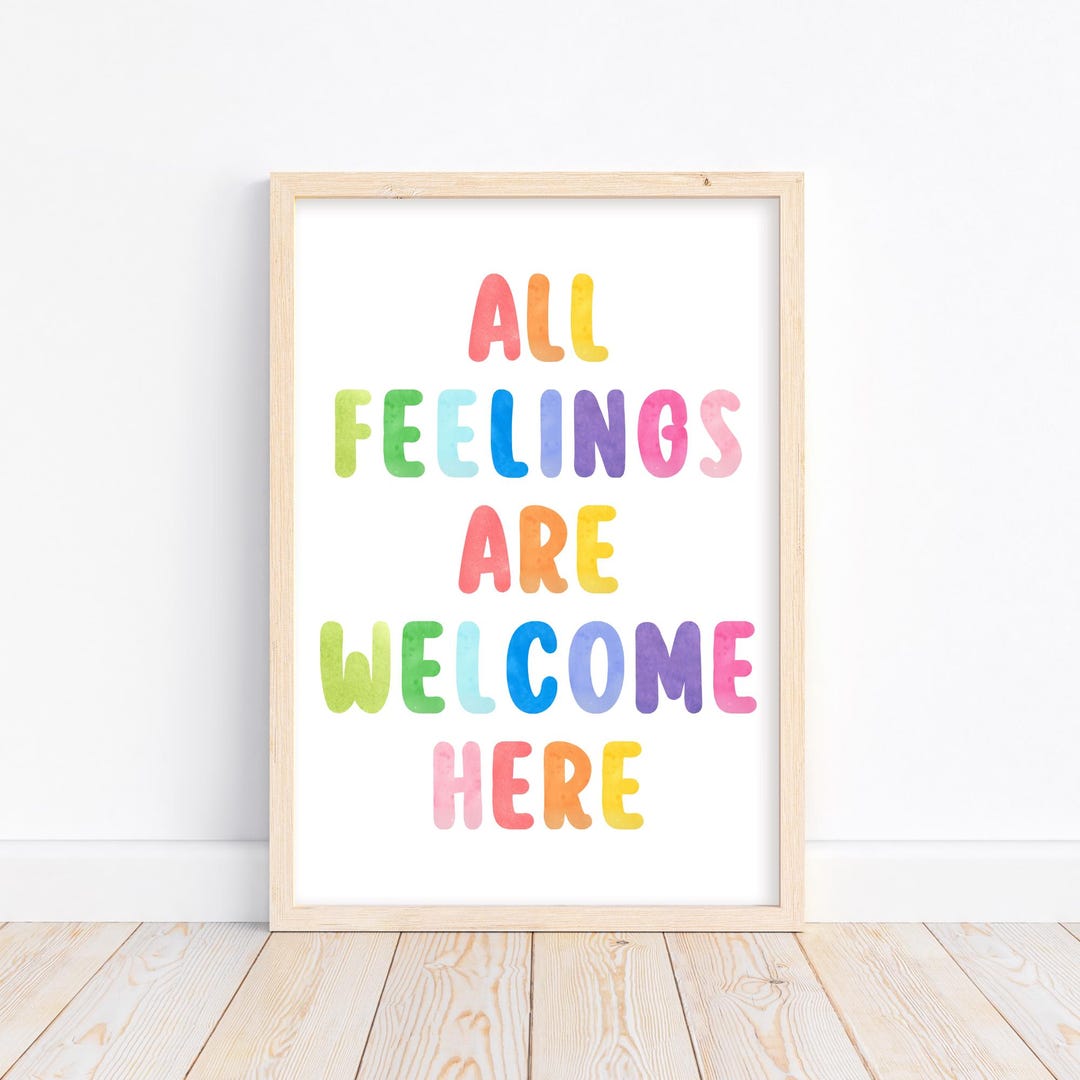 All Feelings Are Welcome Here - Therapy Office Wall Decor, Nursery ...