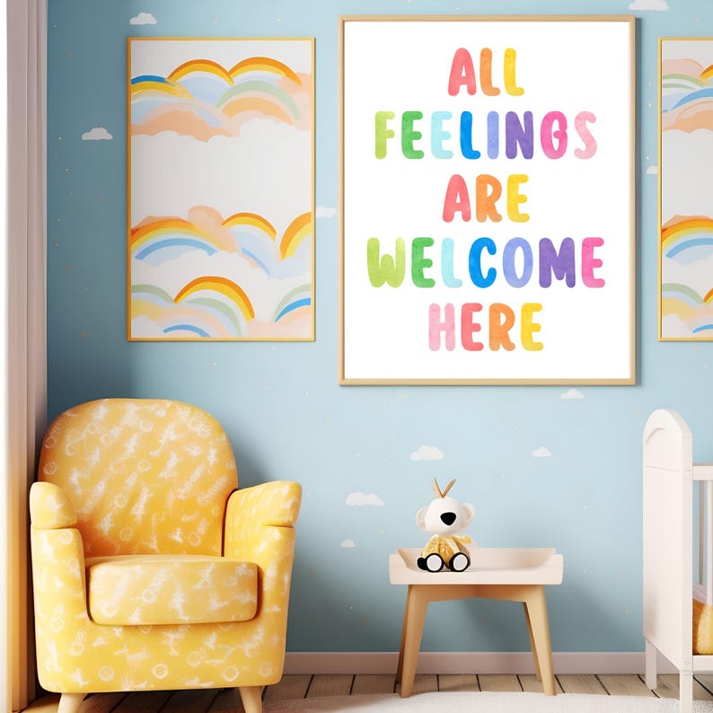 All Feelings Are Welcome Here - Therapy Office Wall Decor, Nursery ...