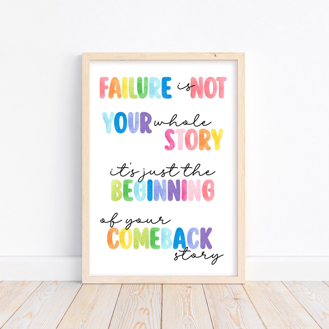 Failure is Not My Story - Growth Mindset Poster, Wall Decor, Nursery ...