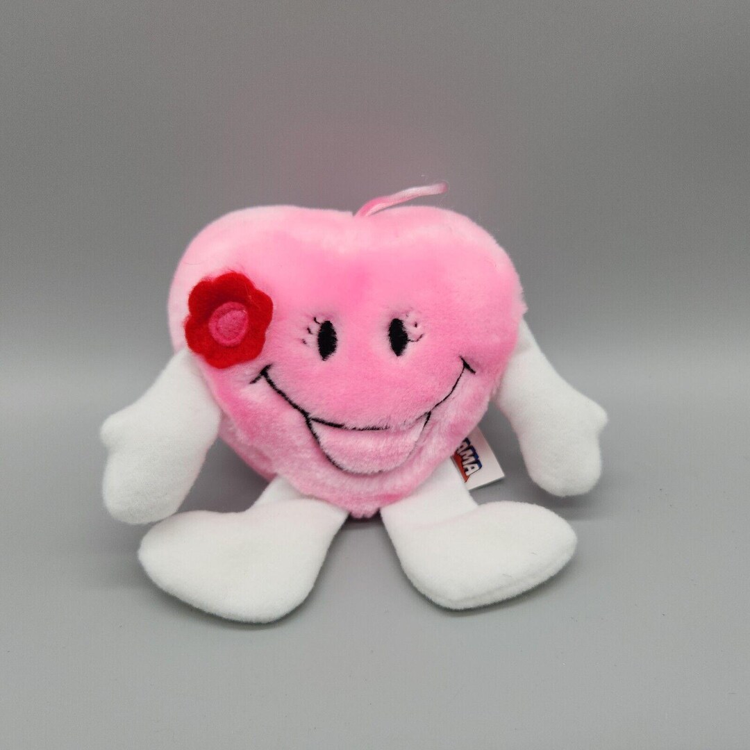 Toy O Rama Pink Heart Plush 5" Beanbag Valentines Vintage Stuffed ...