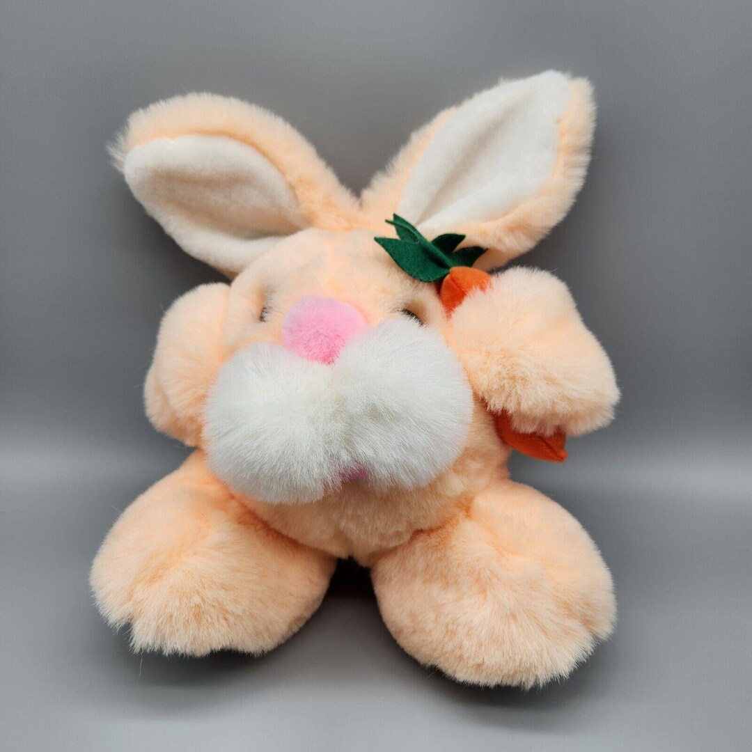 Vintage Orange Bunny Rabbit Plush Easter Tb Trading Co Round Carrot ...