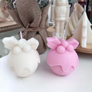 Christmas Festive Candles | Christmas in Pink | Pudding Candle | Soy ...