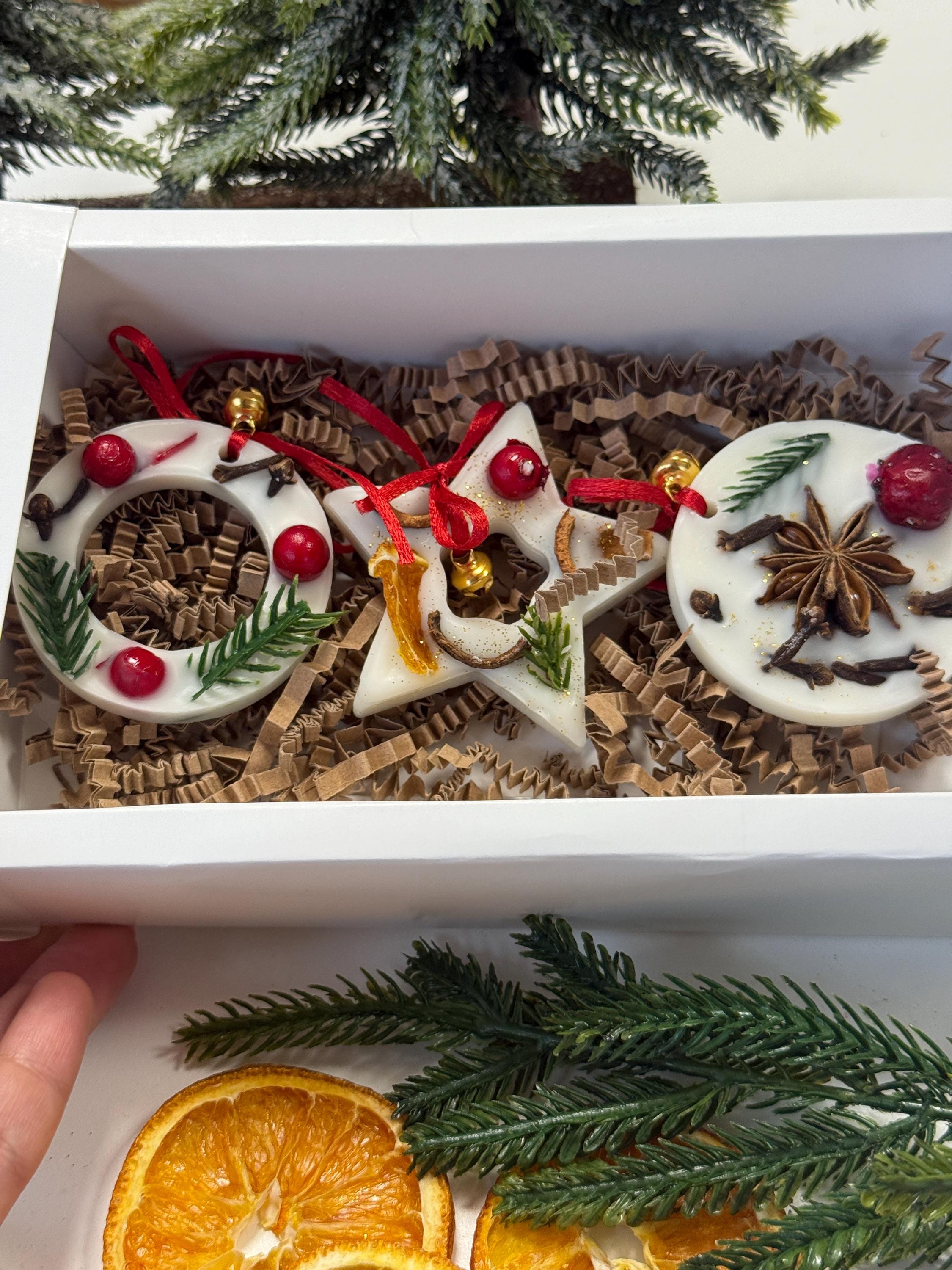 Christmas Scented Tree Decorations – Handmade Soy Wax Ornaments ...