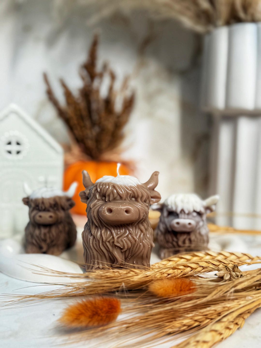 Highland Cow Candle: Handmade Soy Wax Country Farmhouse Decor - Etsy