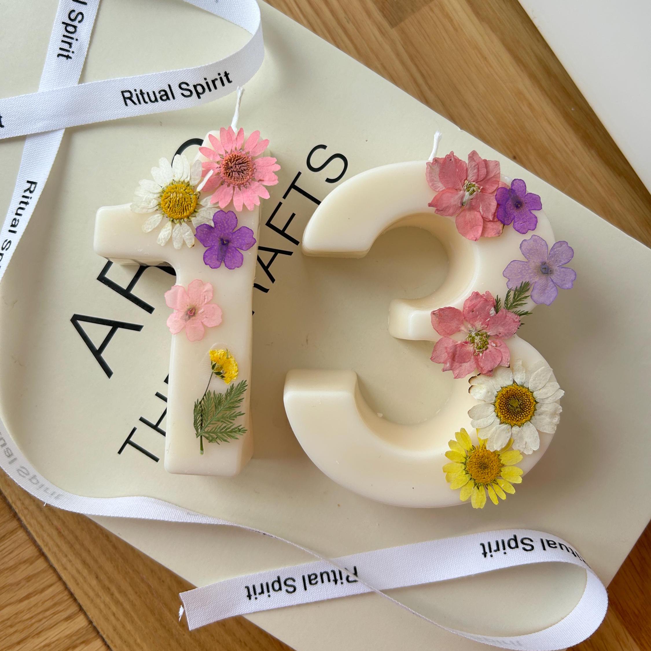 Personalised Birthday Numbers | Soy Wax Candles | Cake Topper | 1st ...