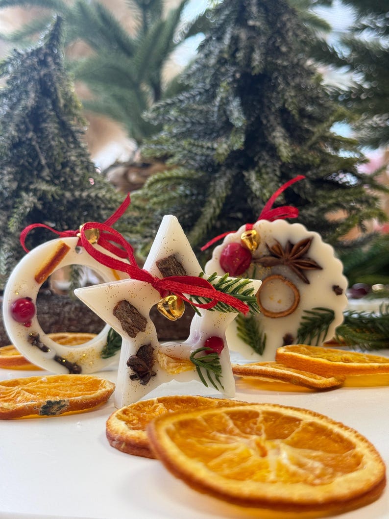 Christmas Scented Tree Decorations | Handmade Soy Wax Candle | Holiday ...