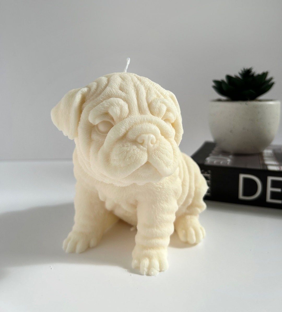 LARGE Pug Dog Candle | Home Decor | Dog Lovers | Soy Wax - Etsy