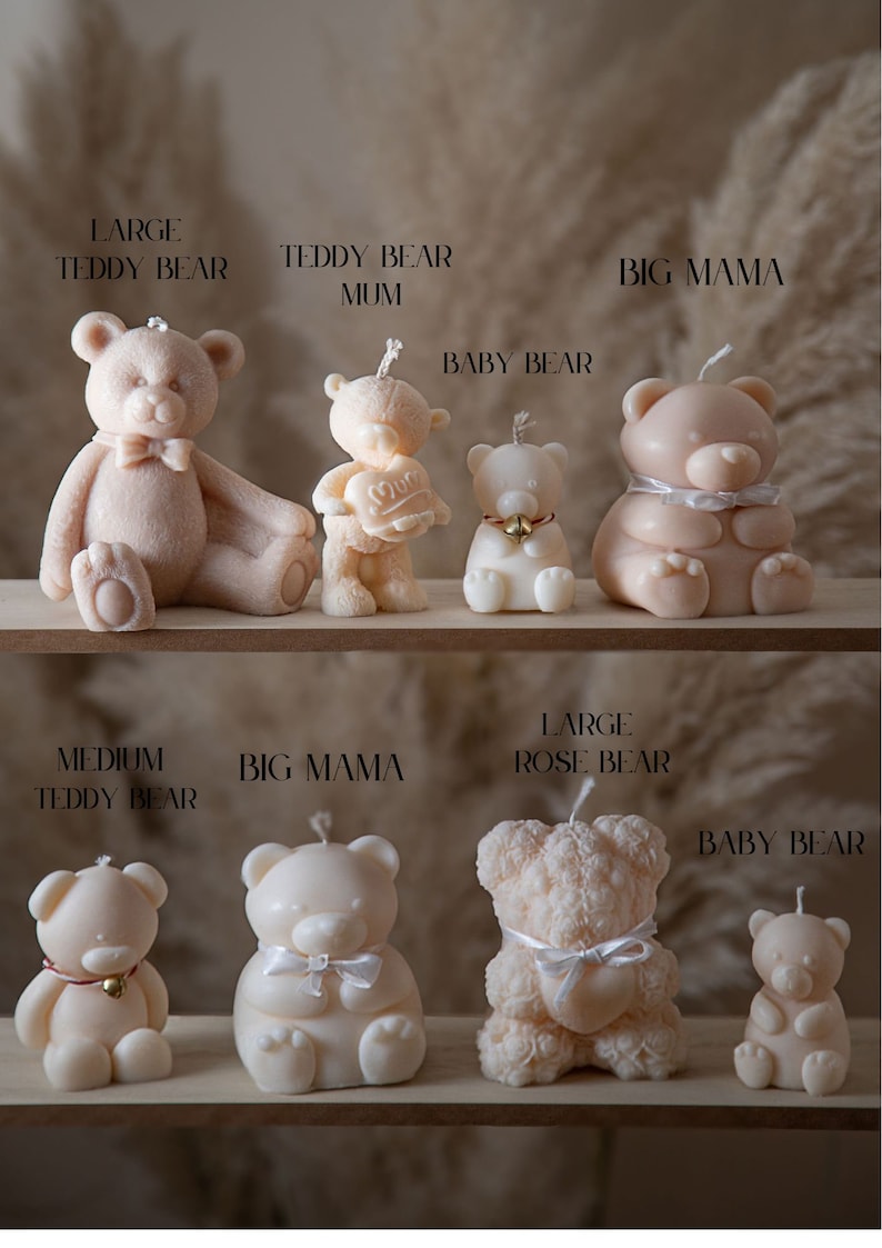 Handmade Teddy Bear Soy Wax Candle: Scented Gift Candle - Etsy