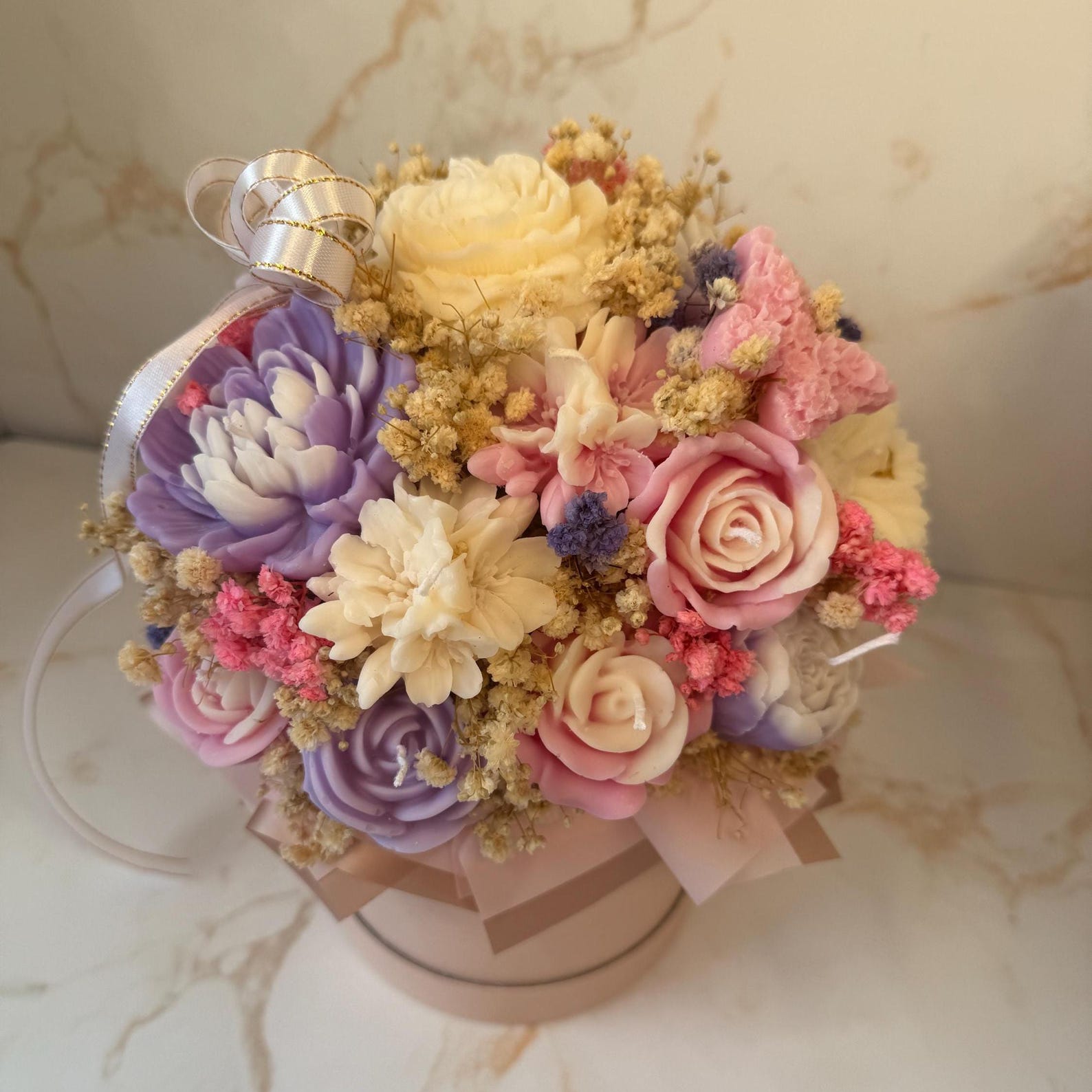 Candle Bouquet Gift | Handmade Soy Wax Flowers | Gift for Her | Home ...