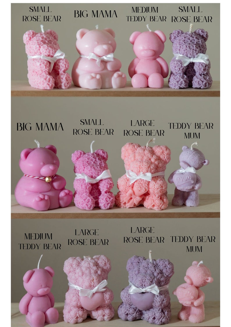 Handmade Teddy Bear Soy Wax Candle: Scented Gift Candle - Etsy