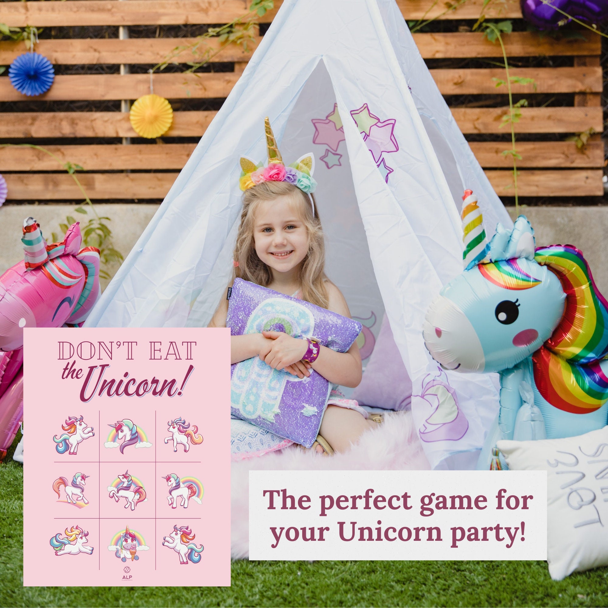 Unicorn Birthday Party Game 18x24 Full Color Large Pink Premium Poster ...