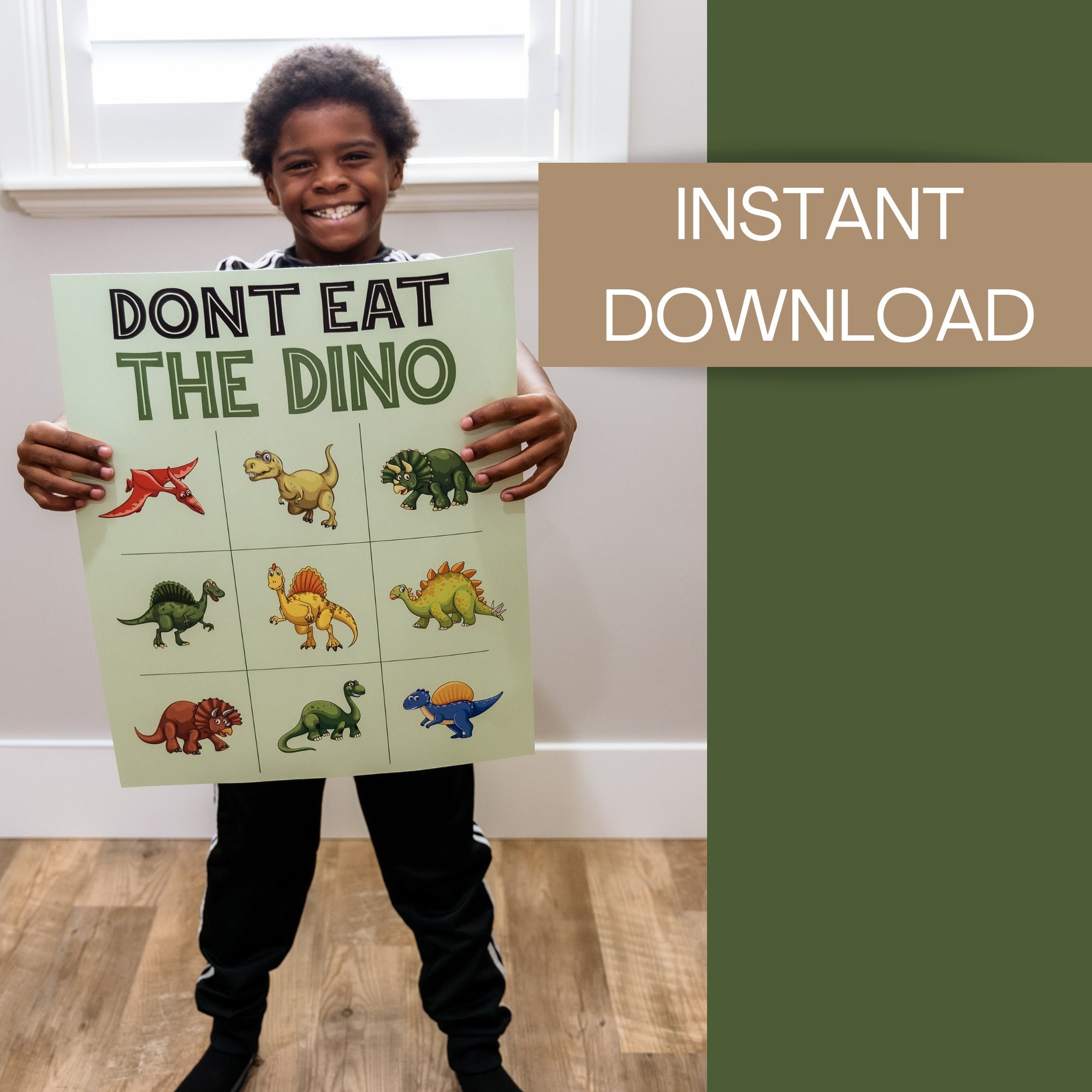 Dinosaur Birthday Party Game - Don't Eat the Dino! Game Board for Kids ...