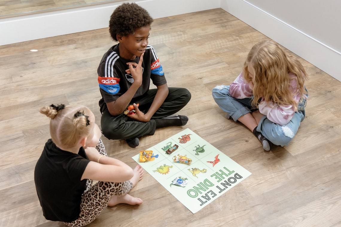 Dinosaur Birthday Party Game - Don't Eat the Dino! Party Game Board for ...