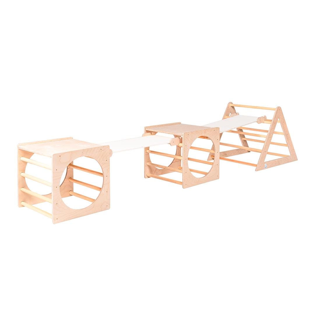 Pikler Triangle 2 Pikler Cubes Slide/climb Slide, Montessori Wooden ...