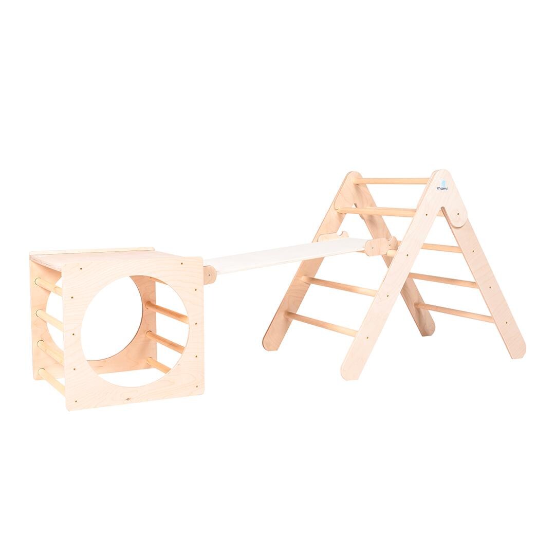 Folding Pikler Triangle Pikler Cube Slide/climb, Montessori Wooden Game ...