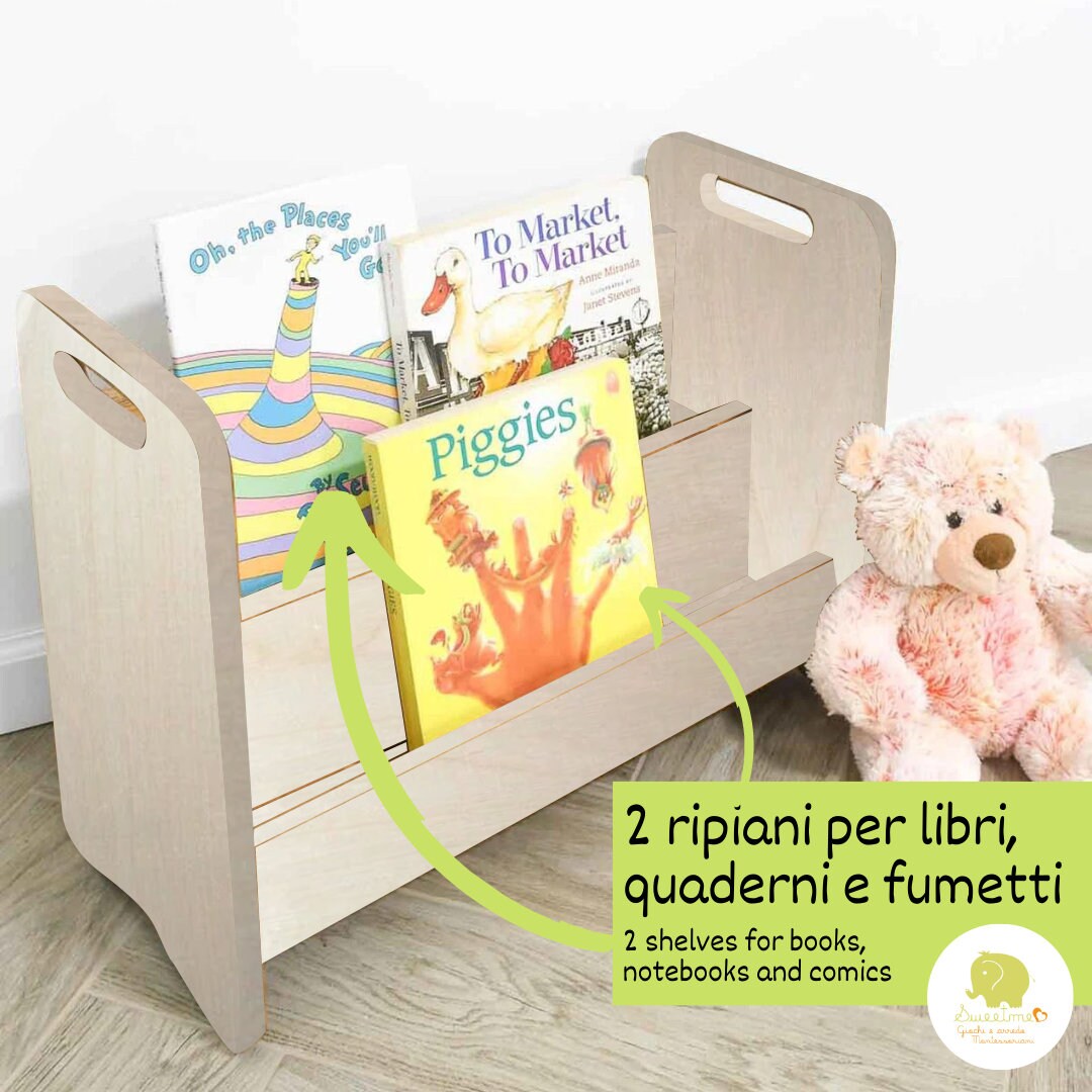 Montessori Bookcase for Children Comic Book Toy Shelf for - Etsy