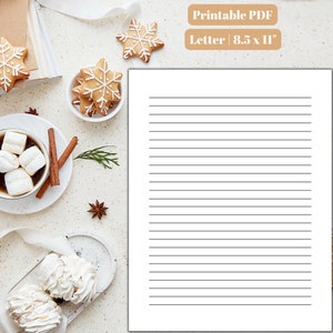 Lined Paper Minimal Printable PDF Letter Size 8x11 Instant Download ...