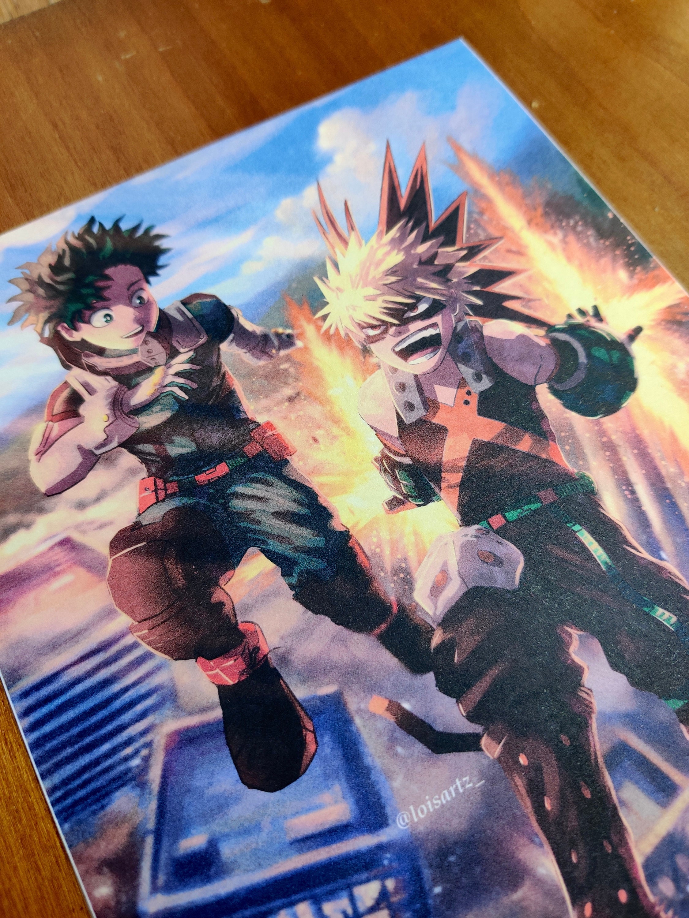 A5 Art Print Deku and Bakugo Fighting Side by Side - Etsy