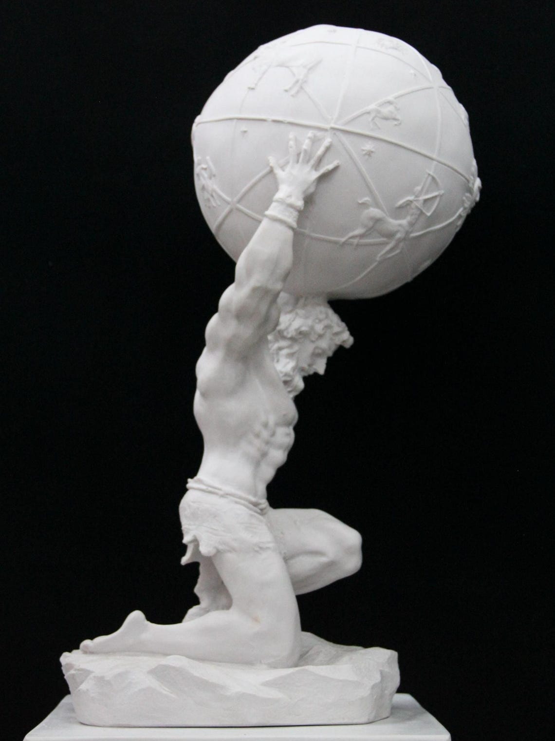 Atlas Statue, Polyester, 53 Cm, Mythological Decor, Greek Titan Atlas ...