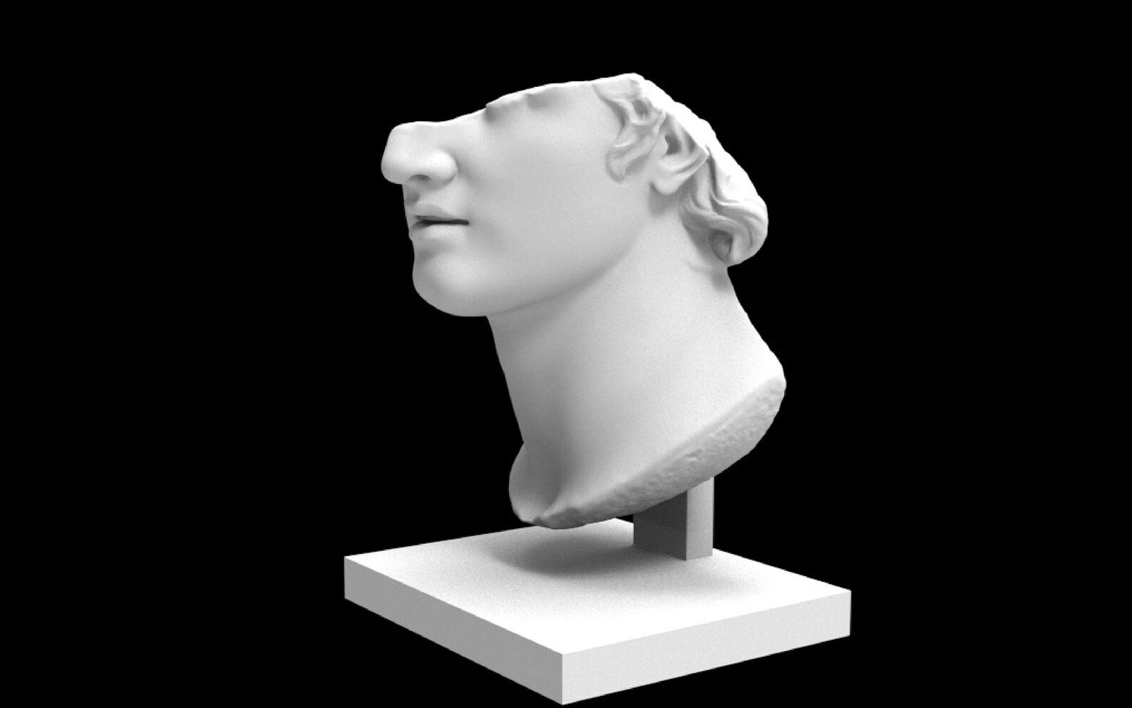 Fragmentary Colossal Head of a Youth Statue, 38 Cm, Ancient Figurine ...