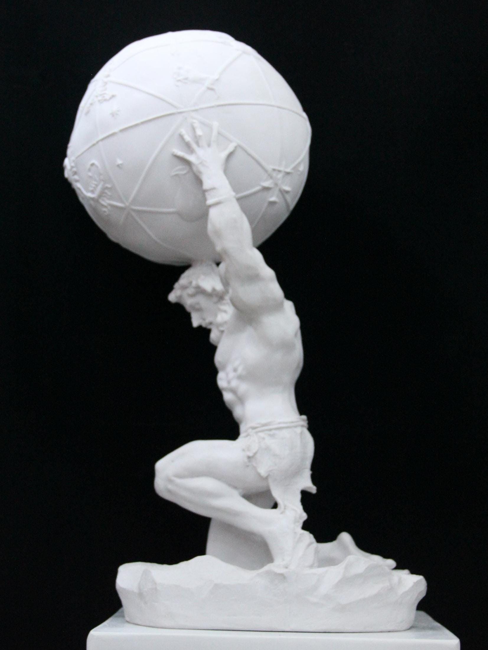 Atlas Statue, Polyester, 53 Cm, Mythological Decor, Greek Titan Atlas ...