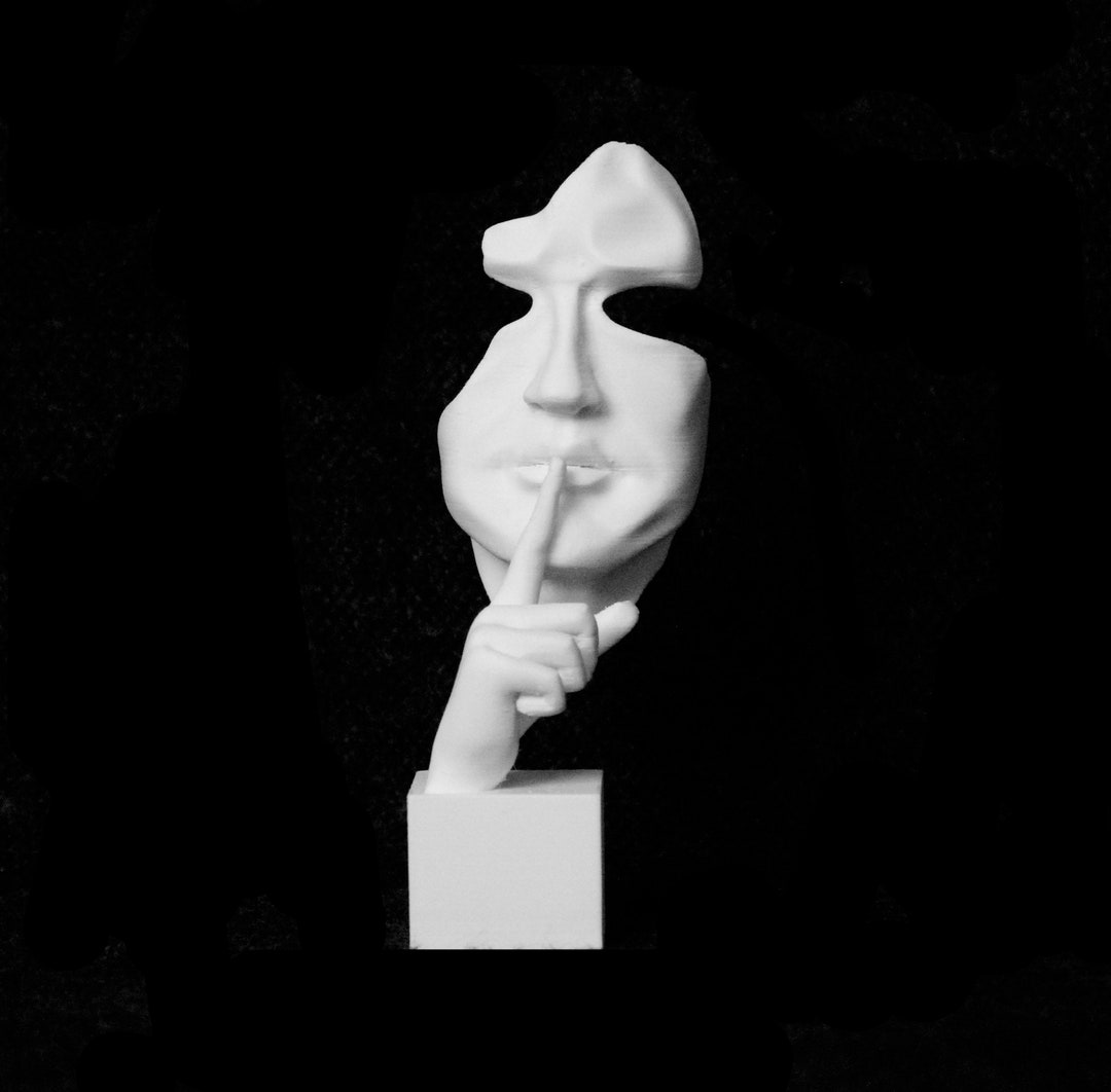Silence Mask Statue | 38 Cm | Sculpture "silence" | Sculpture Silence ...