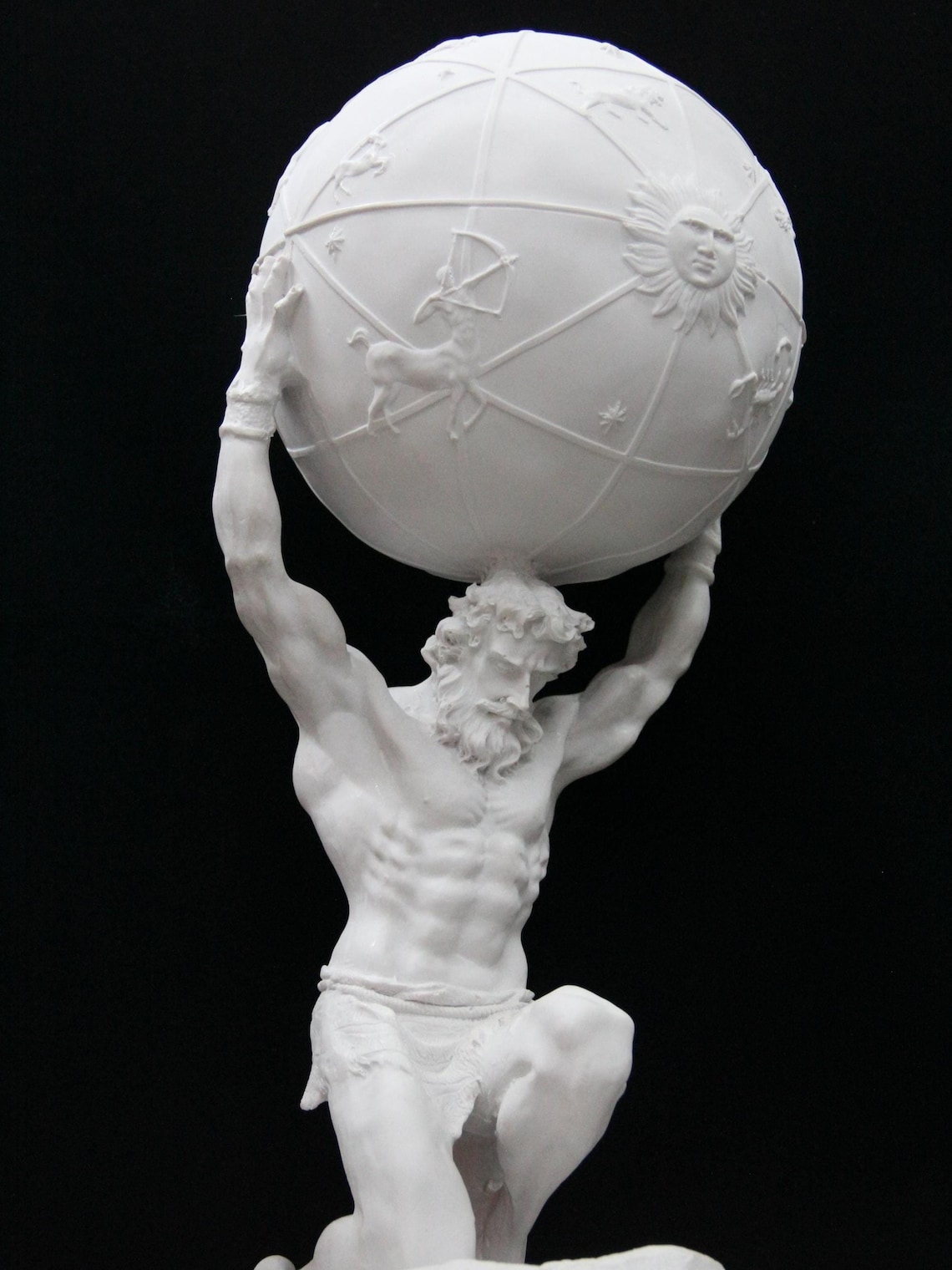 Atlas Statue, Polyester, 53 Cm, Mythological Decor, Greek Titan Atlas ...