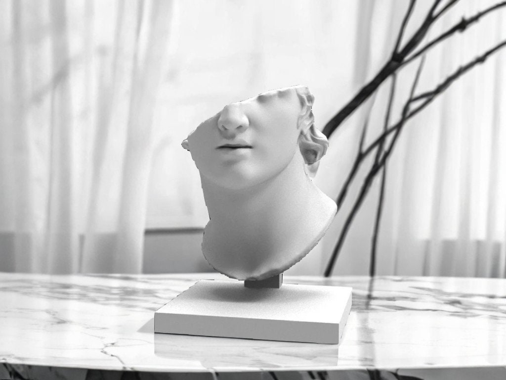 Fragmentary Colossal Head of a Youth Statue, 38 Cm, Ancient Figurine ...