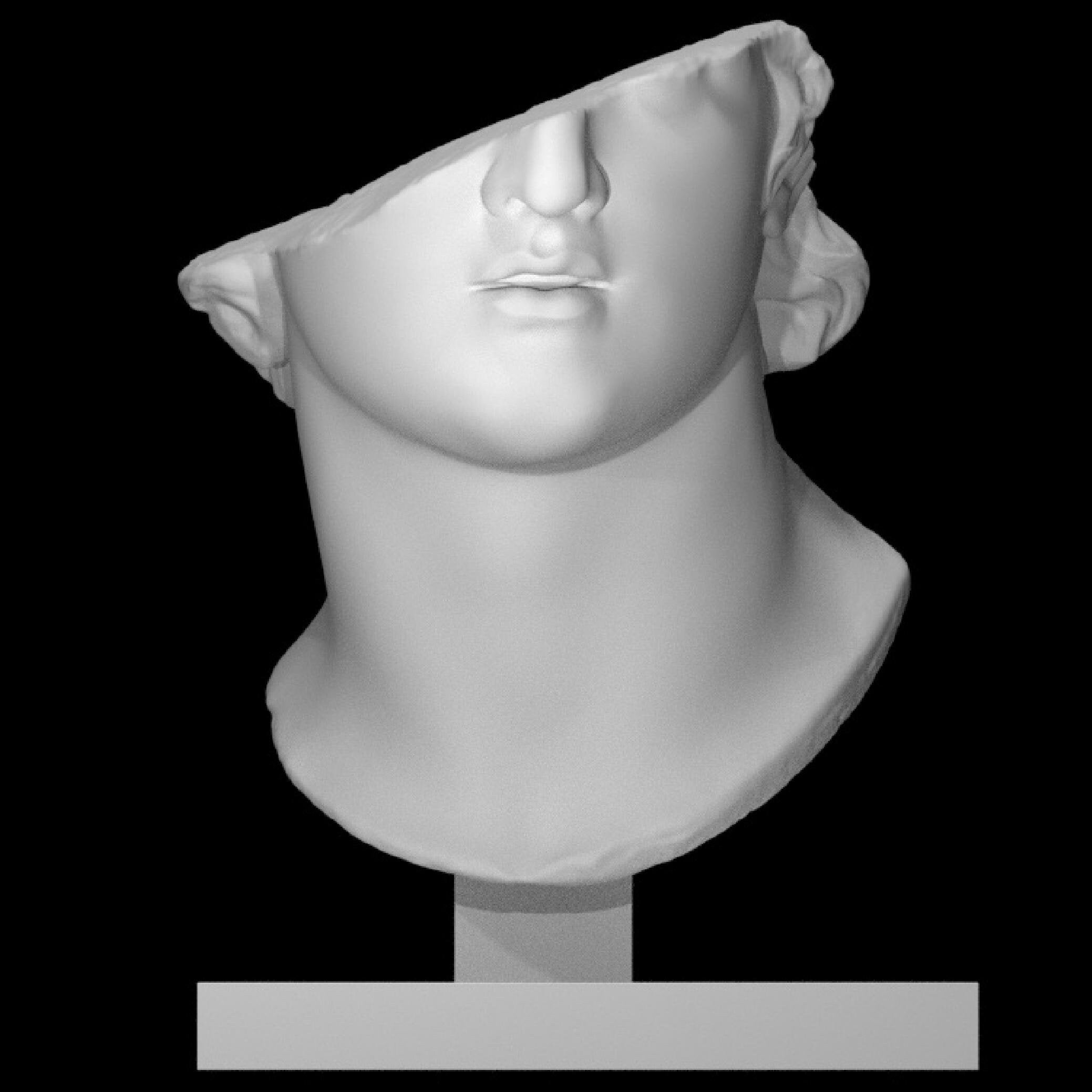 Fragmentary Colossal Head of a Youth Statue, 38 Cm, Ancient Figurine ...