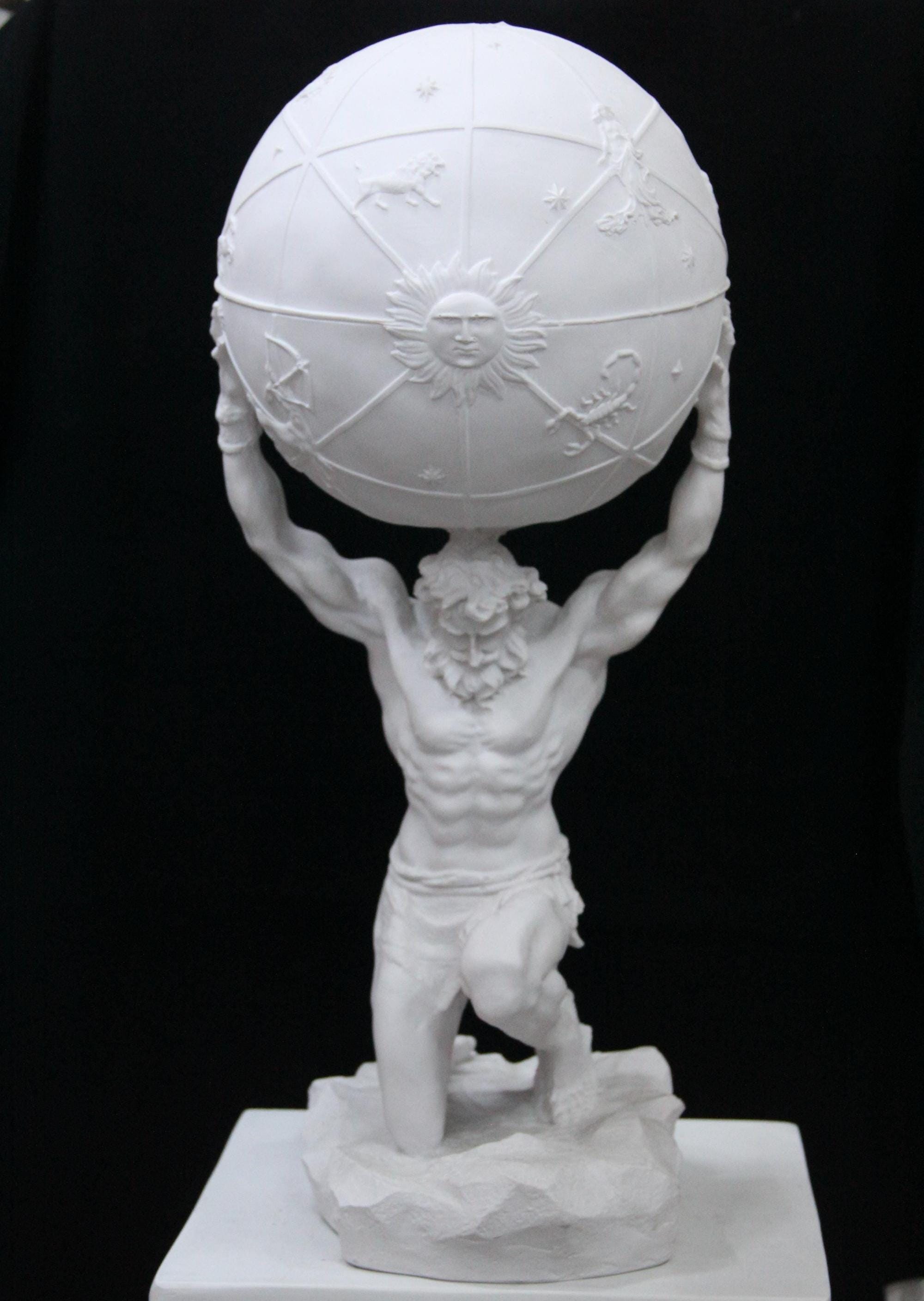 Atlas Statue, Polyester, 53 Cm, Mythological Decor, Greek Titan Atlas ...
