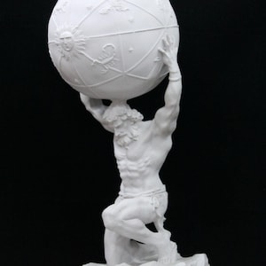 Atlas Statue, Polyester, 53 Cm, Mythological Decor, Greek Titan Atlas ...