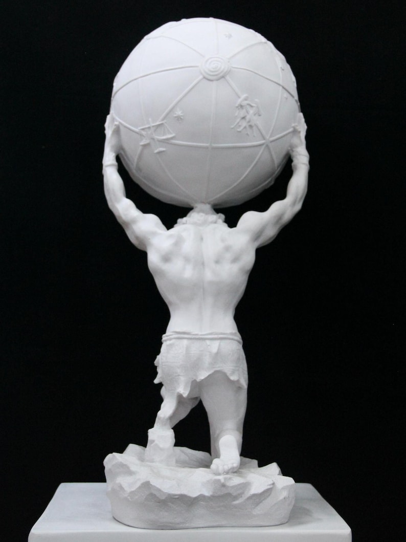 Atlas Statue, Polyester, 53 Cm, Mythological Decor, Greek Titan Atlas ...