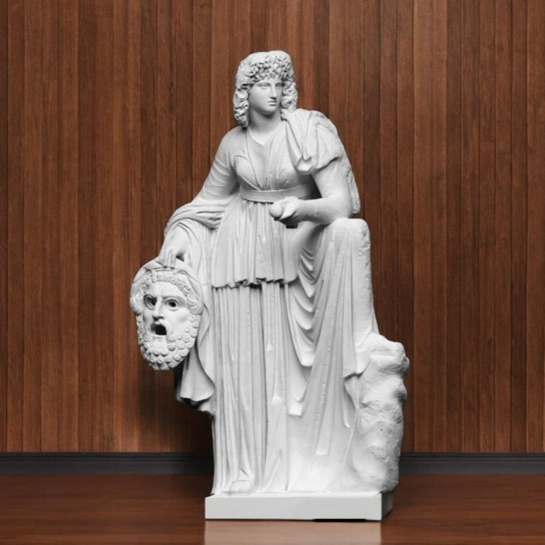Melpomene Statue, 38 Cm, Greek Muse, | 3D Printed Sculpture | Office ...