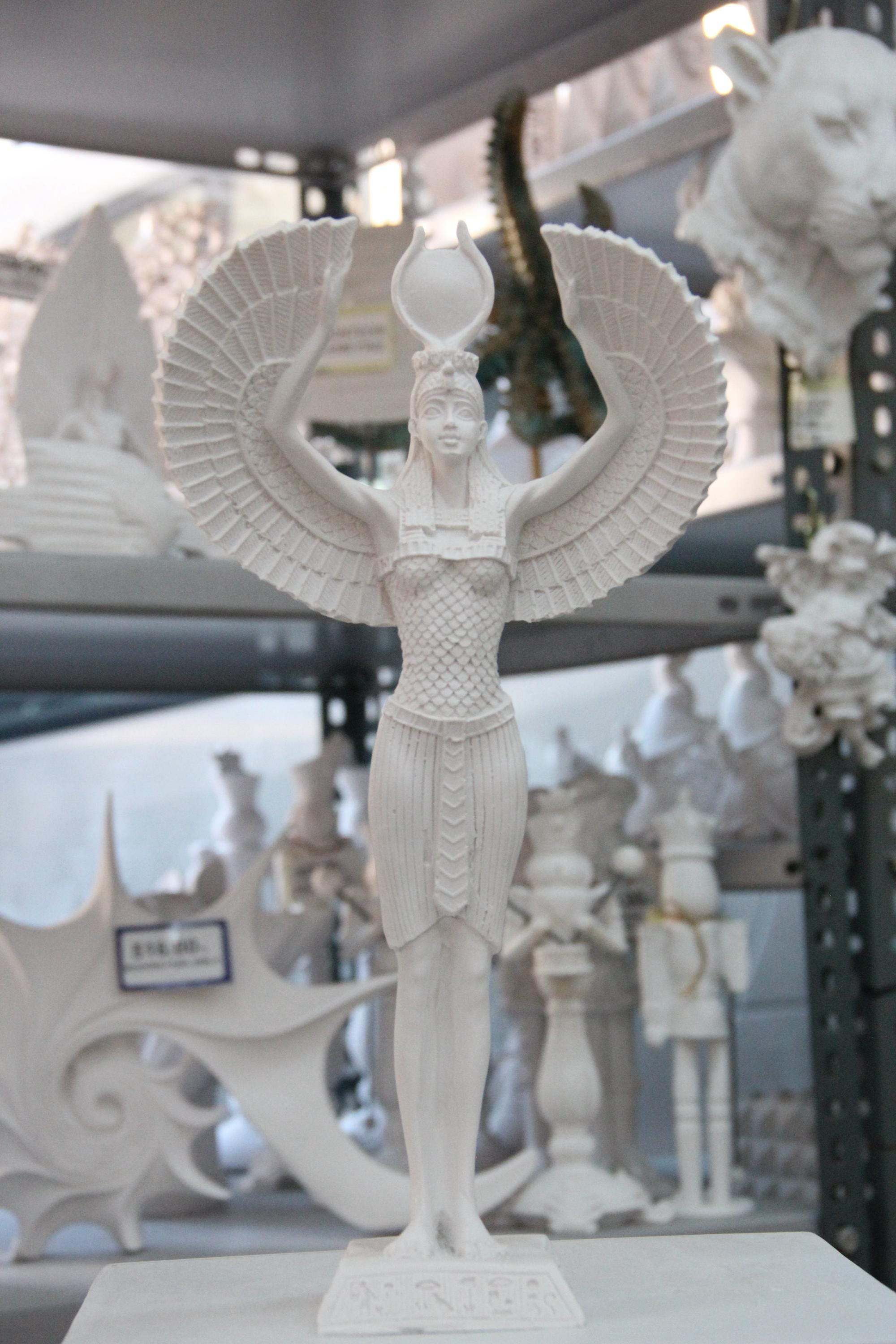 33 Cm, Egyptian Goddess Isis Open Wings Statue ,polyester, Large God ...