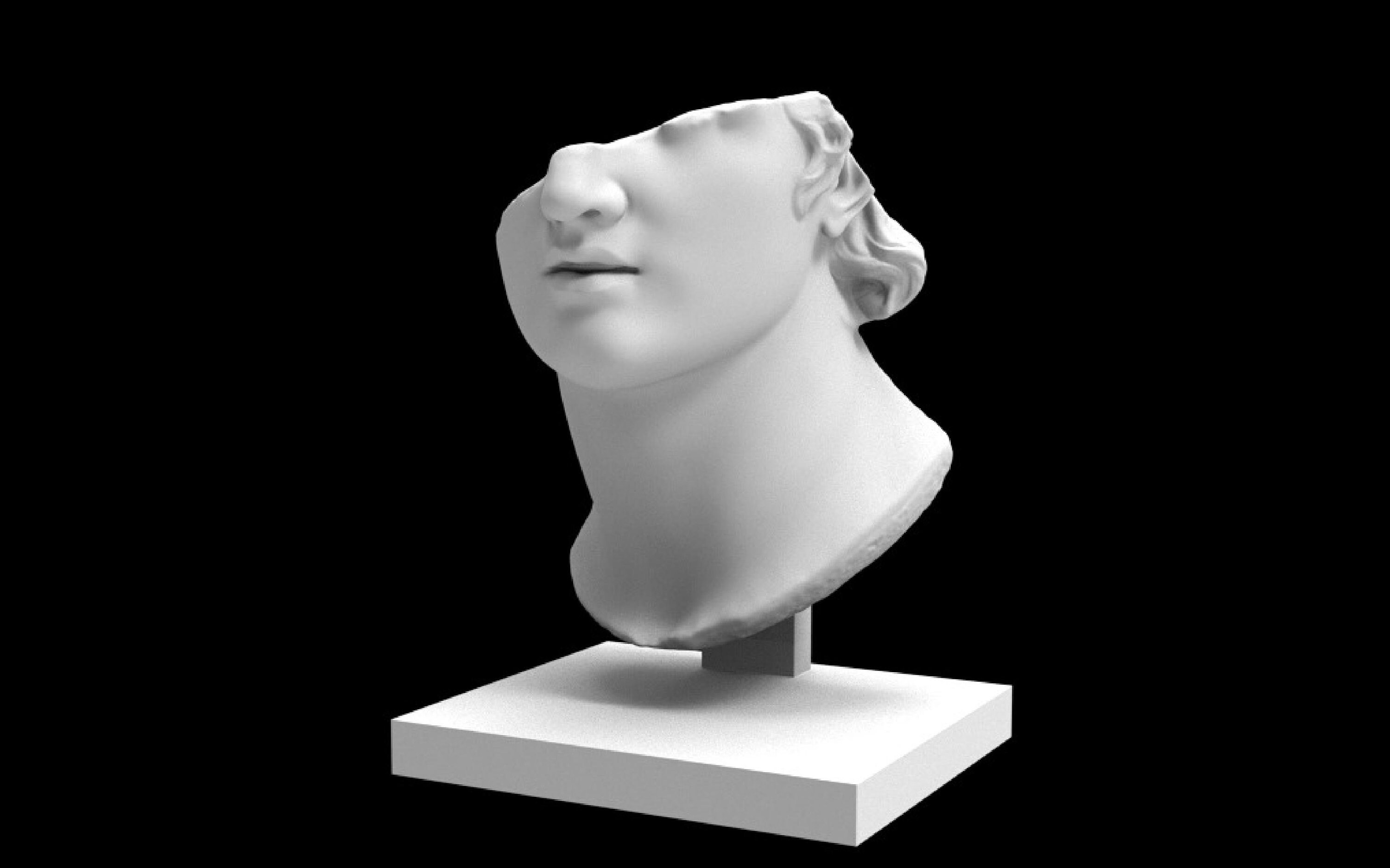 Fragmentary Colossal Head of a Youth Statue, 38 Cm, Ancient Figurine ...