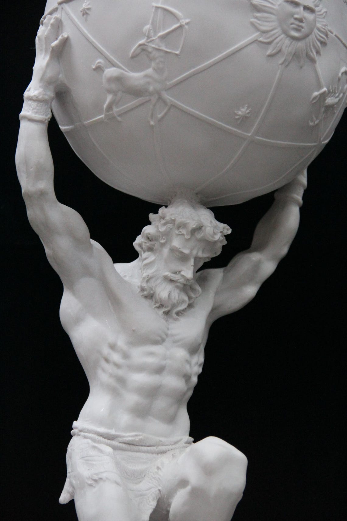 Atlas Statue, Polyester, 53 Cm, Mythological Decor, Greek Titan Atlas ...