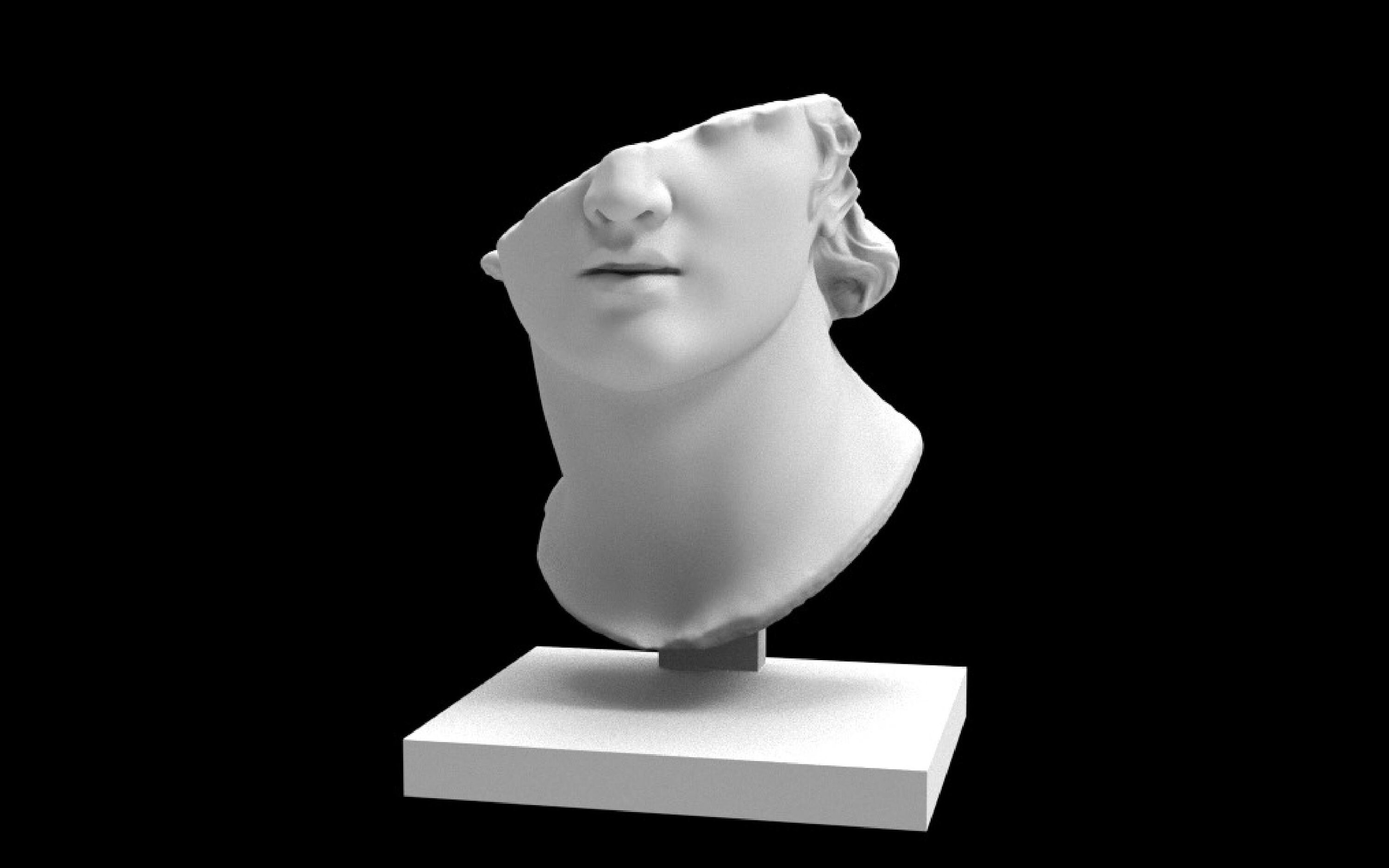 Fragmentary Colossal Head of a Youth Statue, 38 Cm, Ancient Figurine ...