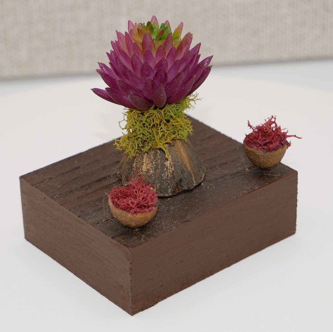 Wood Table Decor, Office Decor, Small Fake Plant, Home Decor ...