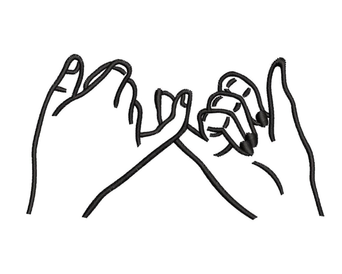 Aesthetic Pinky Promise Hand Embroidery Designs Machine PES - Etsy