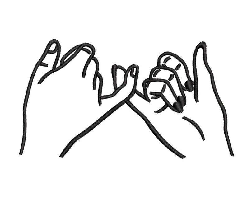 Aesthetic Pinky Promise Hand Embroidery Designs Machine PES - Etsy