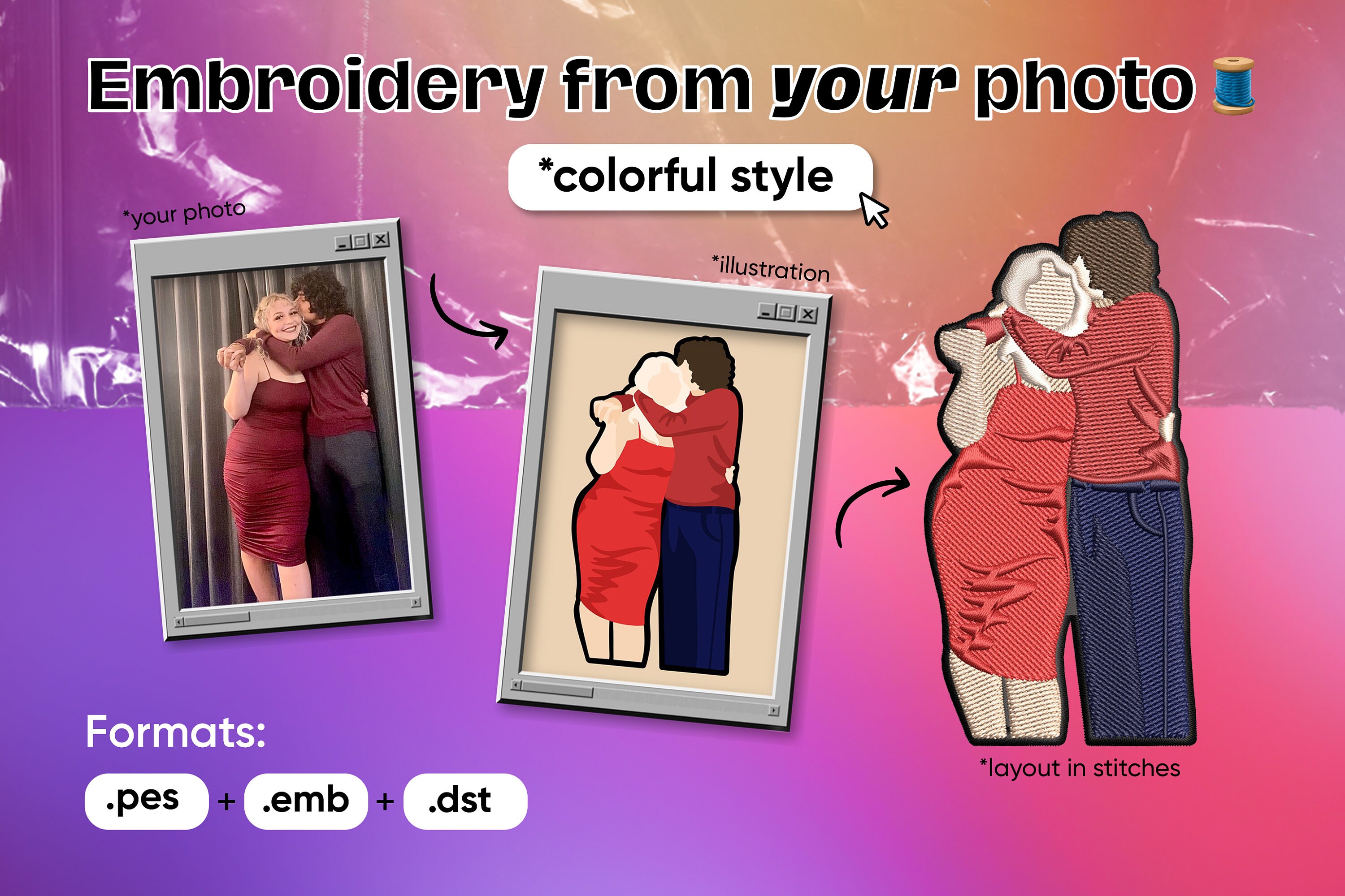 Dst Pes Emb Jeff Custom Colorful Embroidery Digitizing Service Design ...