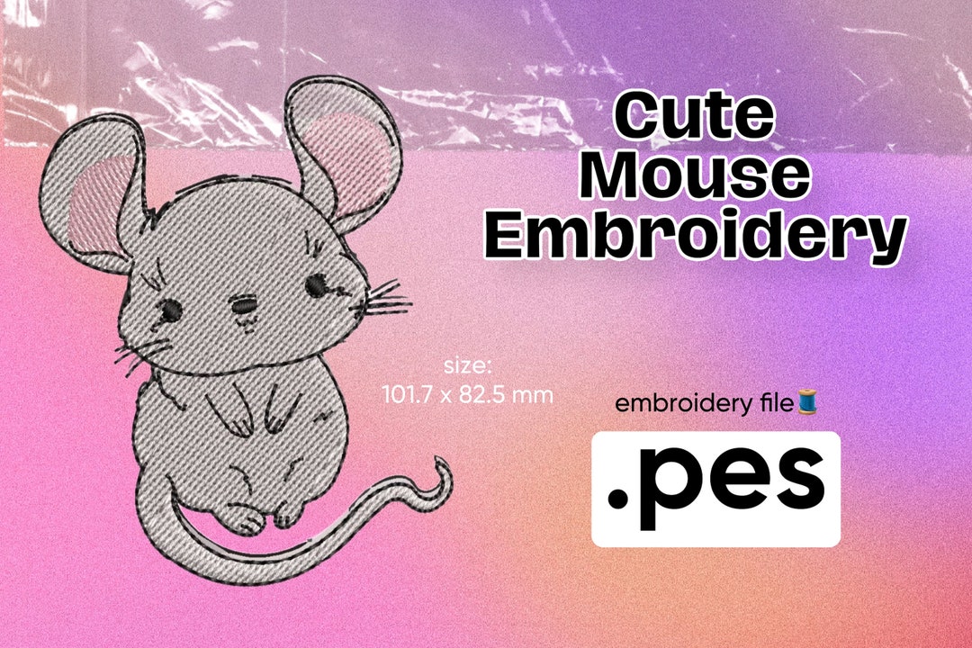 Cute Animal Mouse Mice Embroidery PES File for Kids Baby Couple Boy and ...
