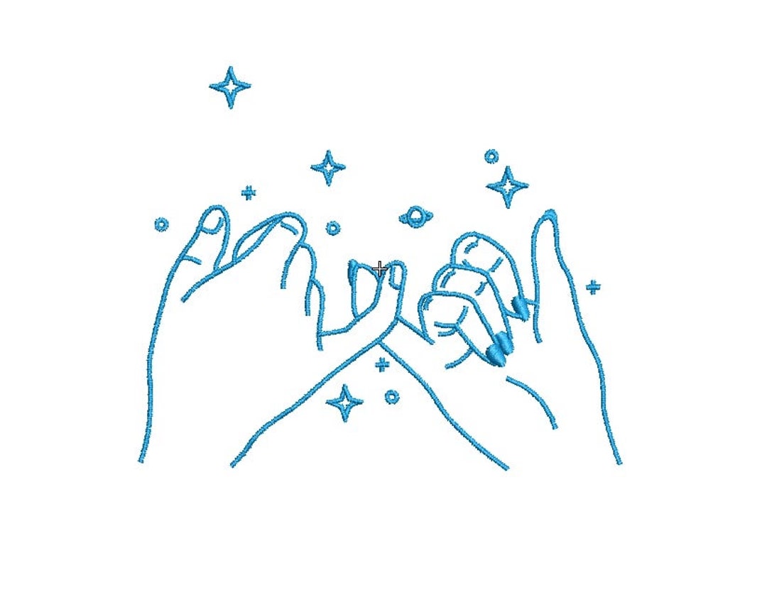 Aesthetic PES File Cosmic Pinky Promise Hand Embroidery - Etsy UK
