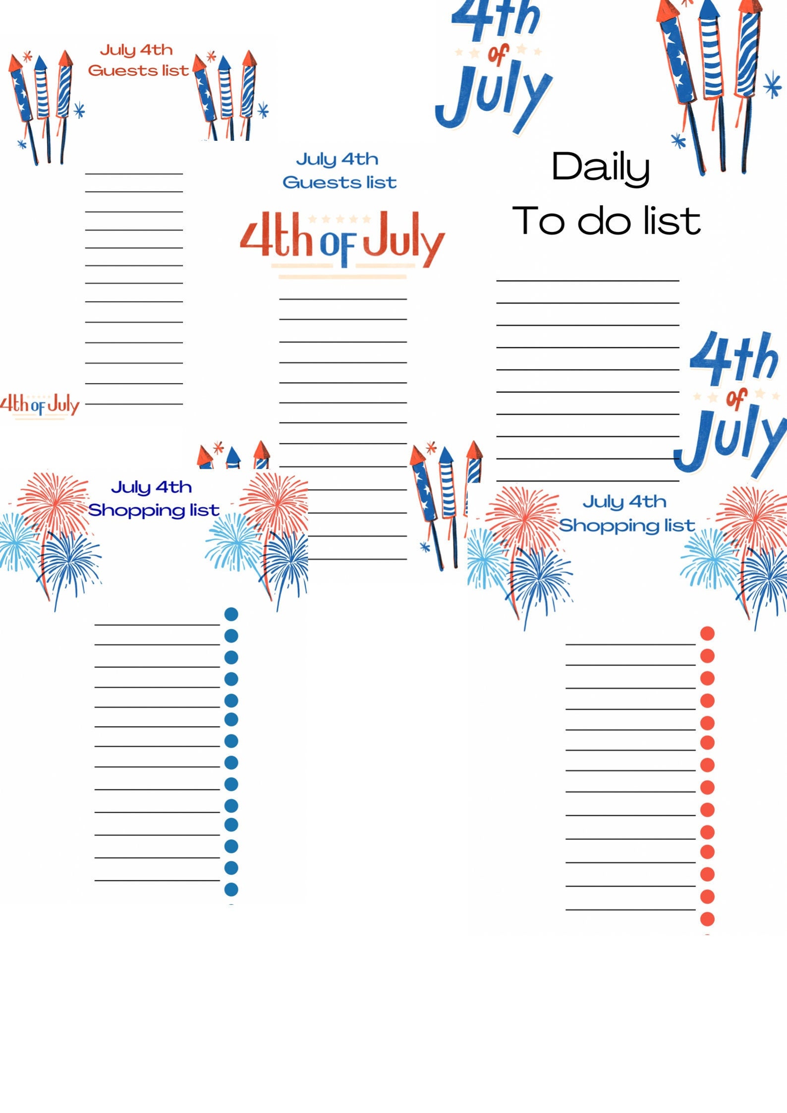 July 4th Planner Printable Printable Planner Printable July | Etsy