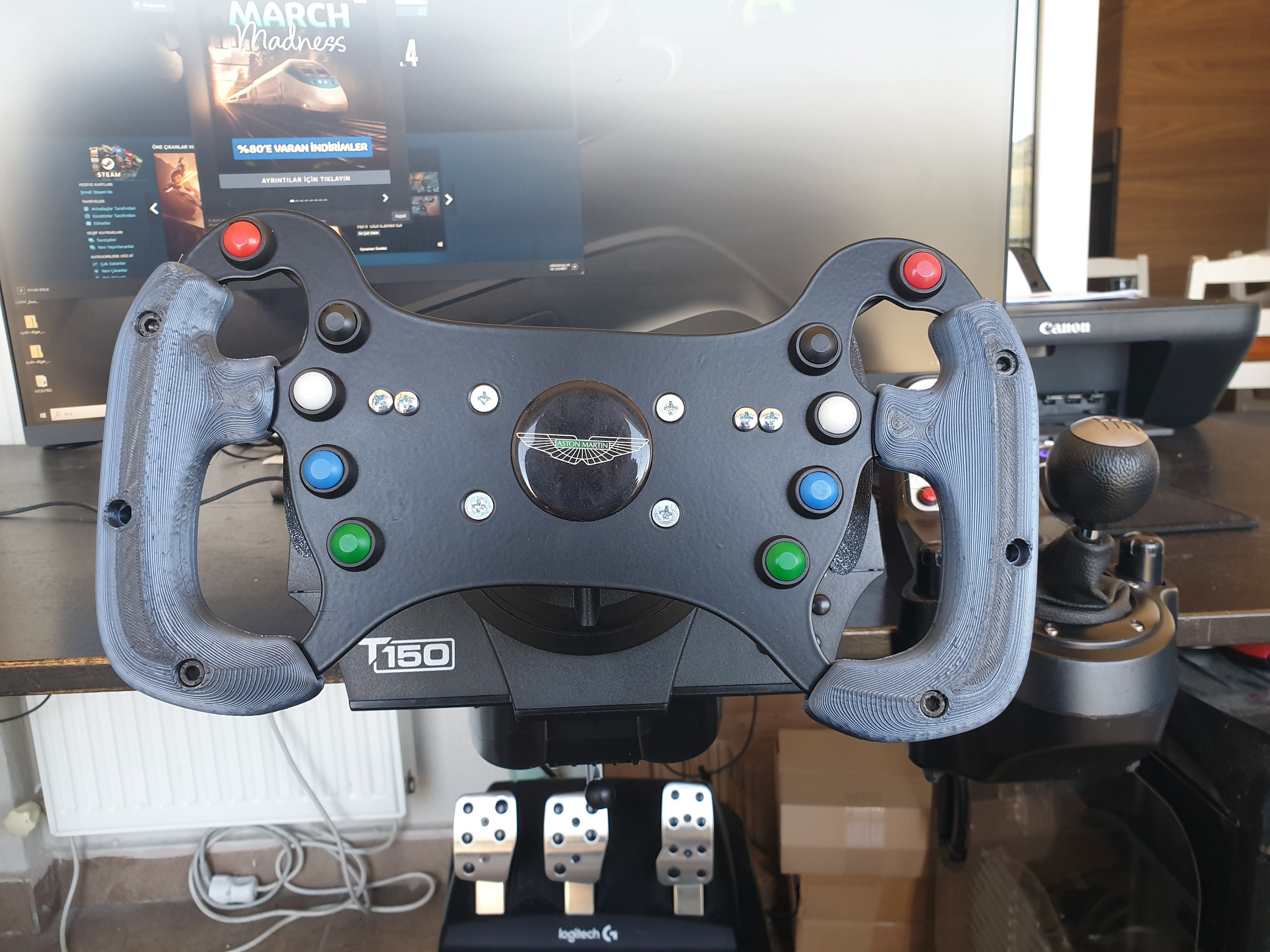 STL File F1 Style Racing Wheel Thrustmaster T150 (With